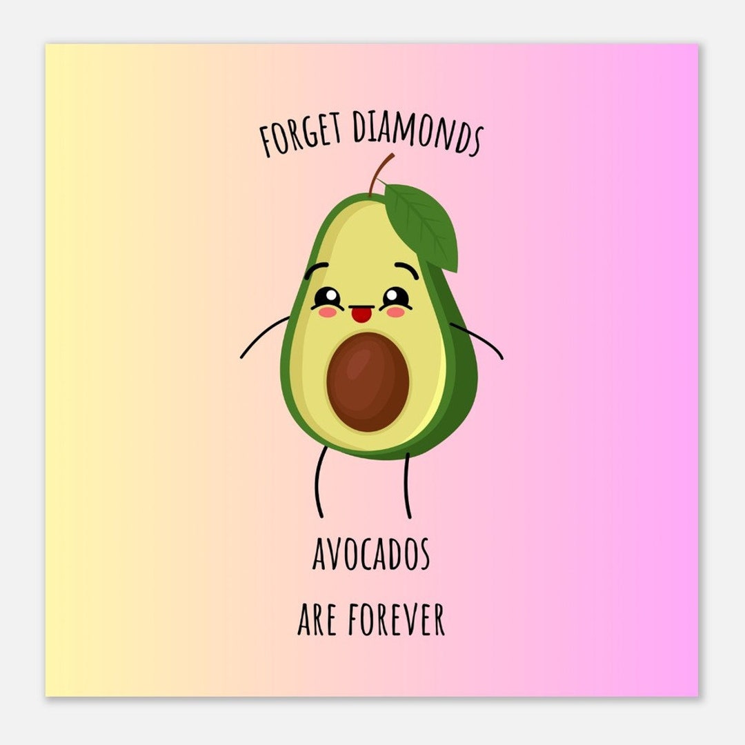 Avo-love Eternal Print | Cute Cartoon Avocado Wall Art | Avocado Lover ...
