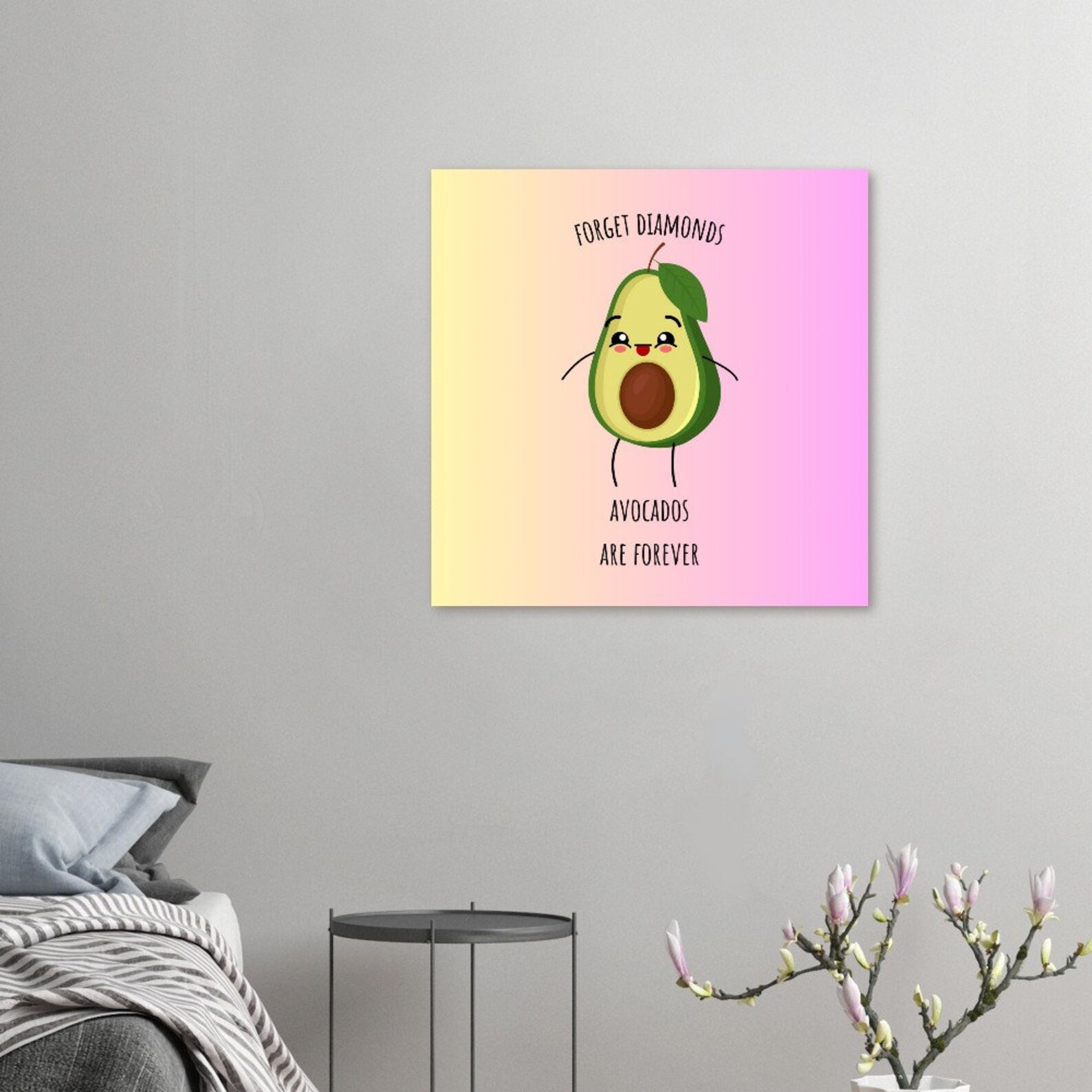 Avo-love Eternal Print | Cute Cartoon Avocado Wall Art | Avocado Lover ...