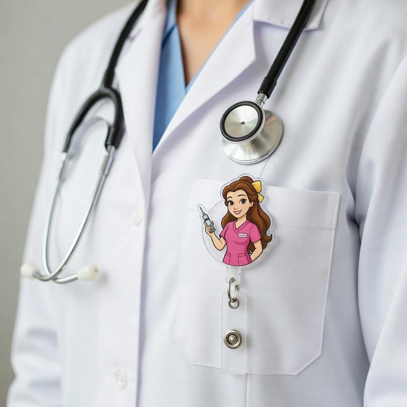 Personalized Disney Princess Badge Reel, Princess Belle Badge, Cute ...