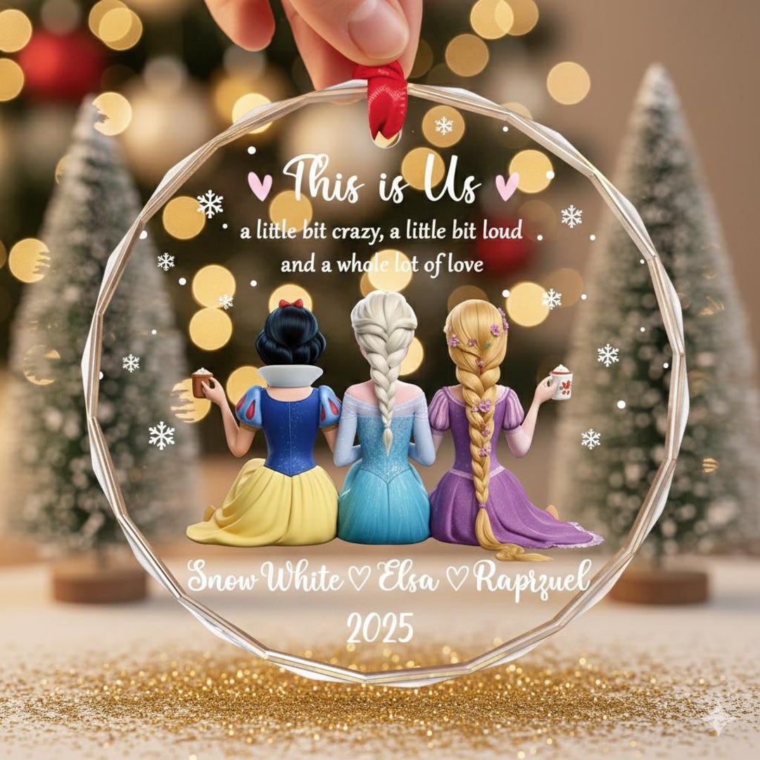 Personalized Disney Princess Best Friend Glass Ornament, This is Us ...