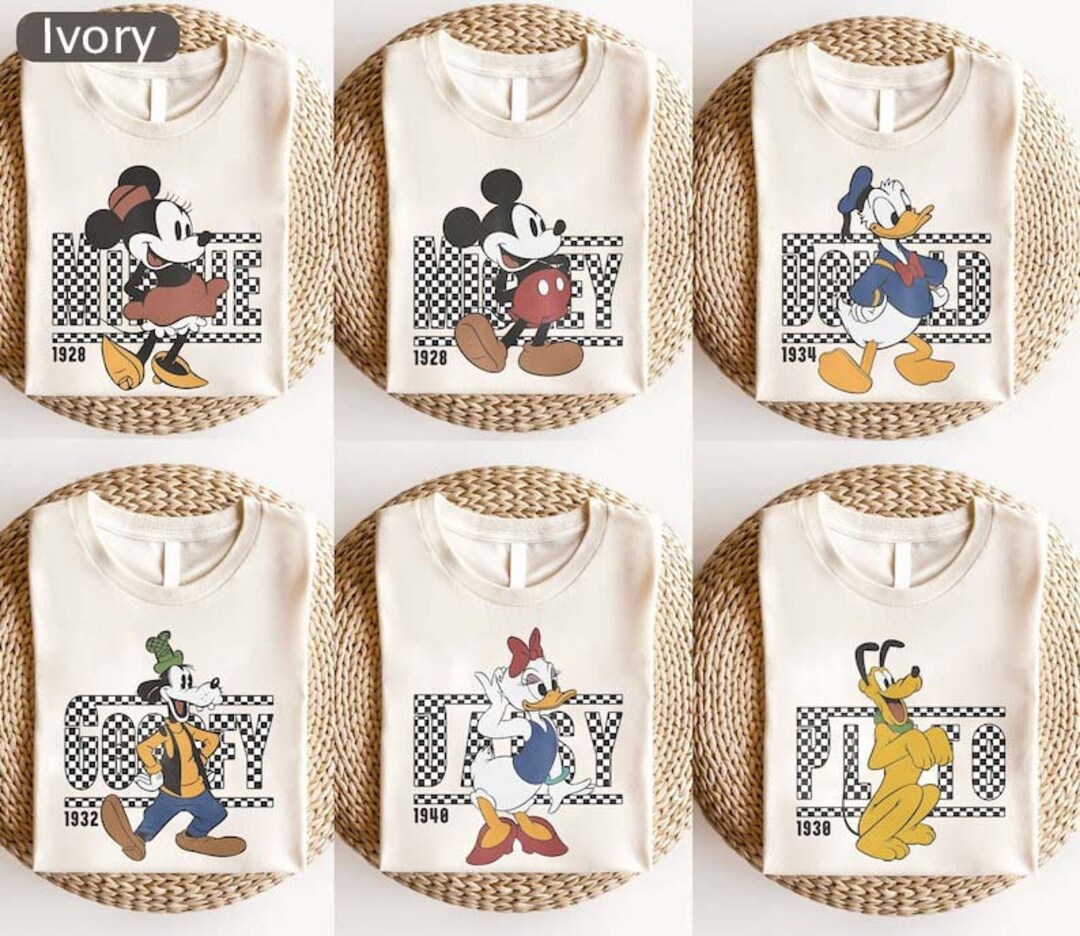 Checkered Mickey Shirt, Kids Disney Shirt, Retro Mickey Friends Shirt ...