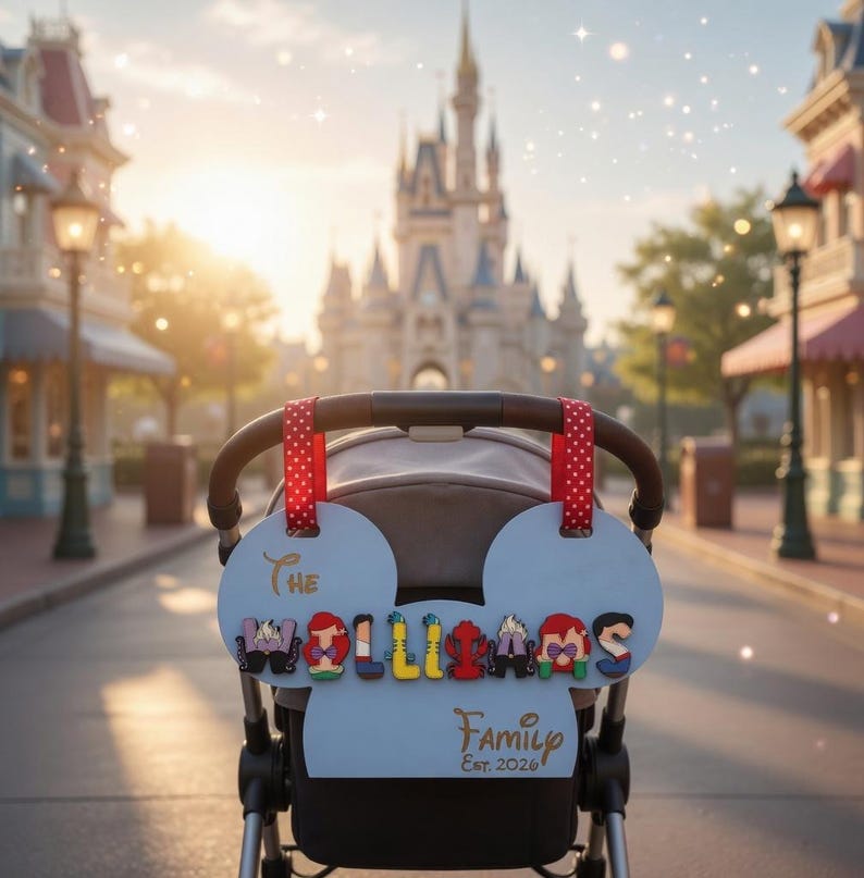 Personalized Little Mermaid Wooden Baby Stroller Sign, Ariel Princess ...