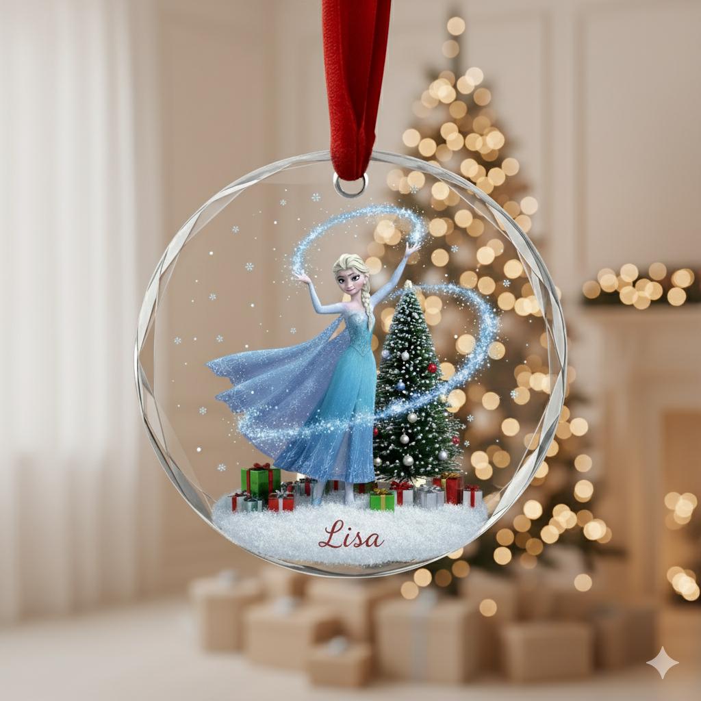 Personalized Elsa Glass Ornament, Frozen Elsa Ornament, Elsa Christmas ...