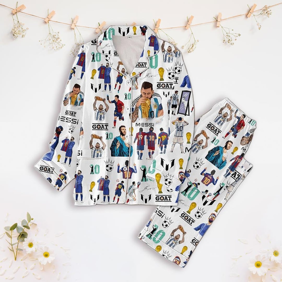 Leo Messi 10 Messi Miami Long Sleeve Pajamas Summer Pjs Messi Pajamas ...