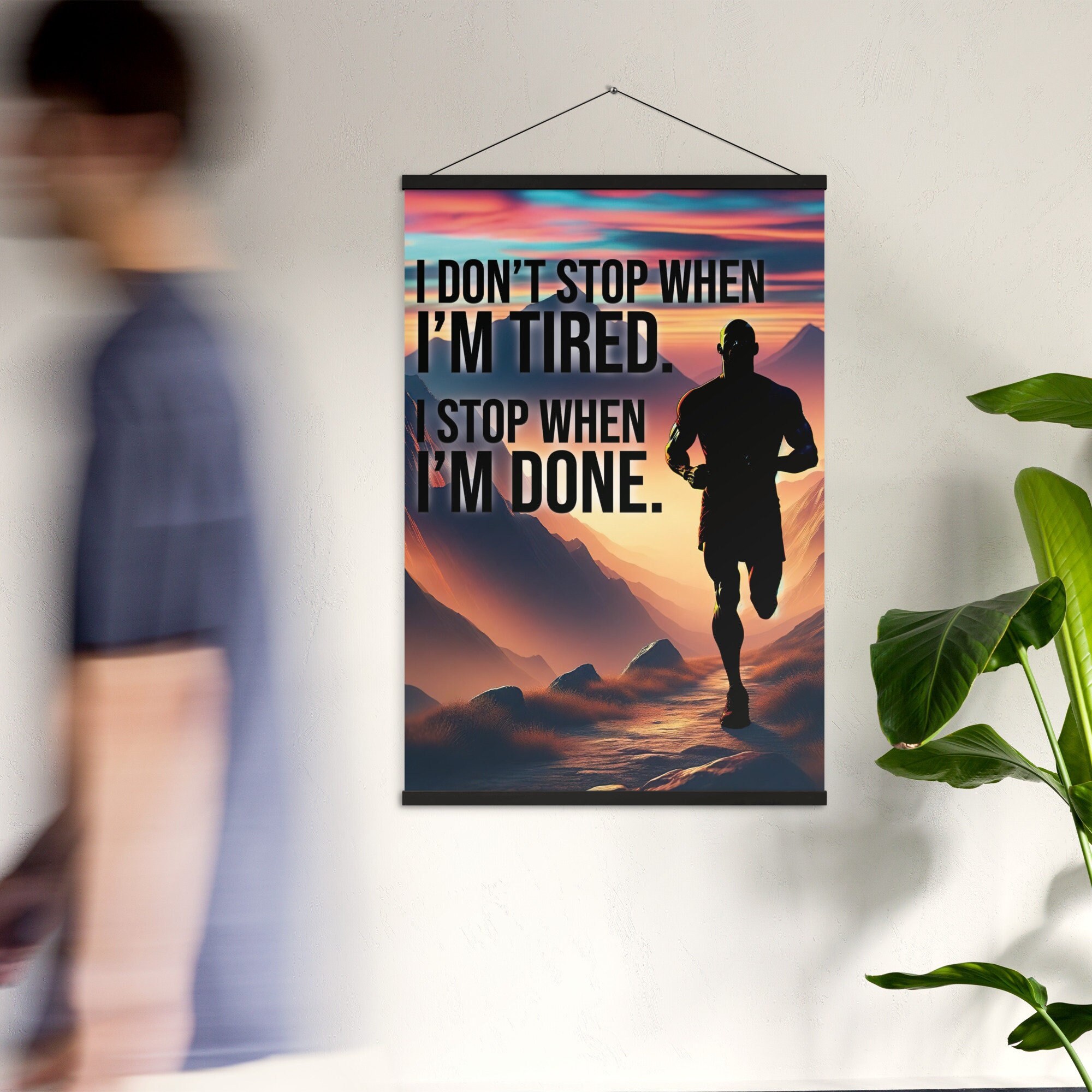 Motivational Poster Gym Poster Runner Poster Never Give up Poster I ...