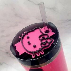 Pink Cat Stanley Topperkitty Bow Stanley Topperstanley Neon Pink ...
