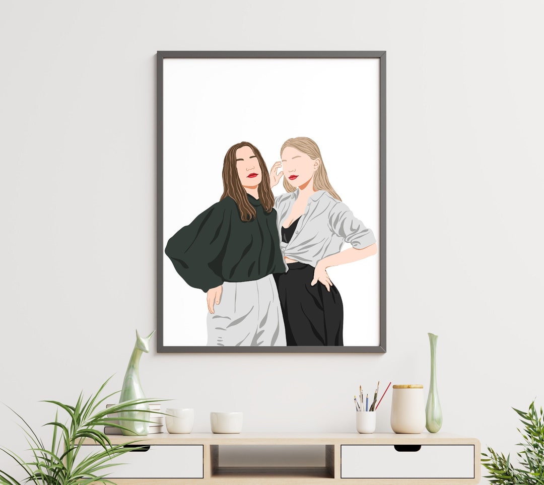 Custom Faceless Portrait Drawing for Best Friend Gift, Custom Painting ...