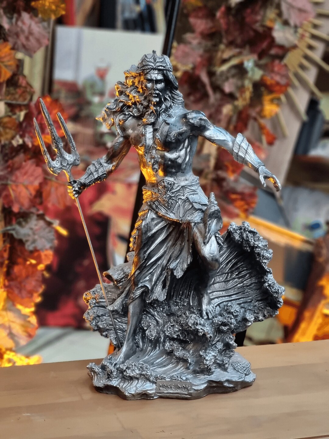 Silver Poseidon Statue ,poseidon Sculpture,greek Statue,minimal Statue , Home Decor - Etsy