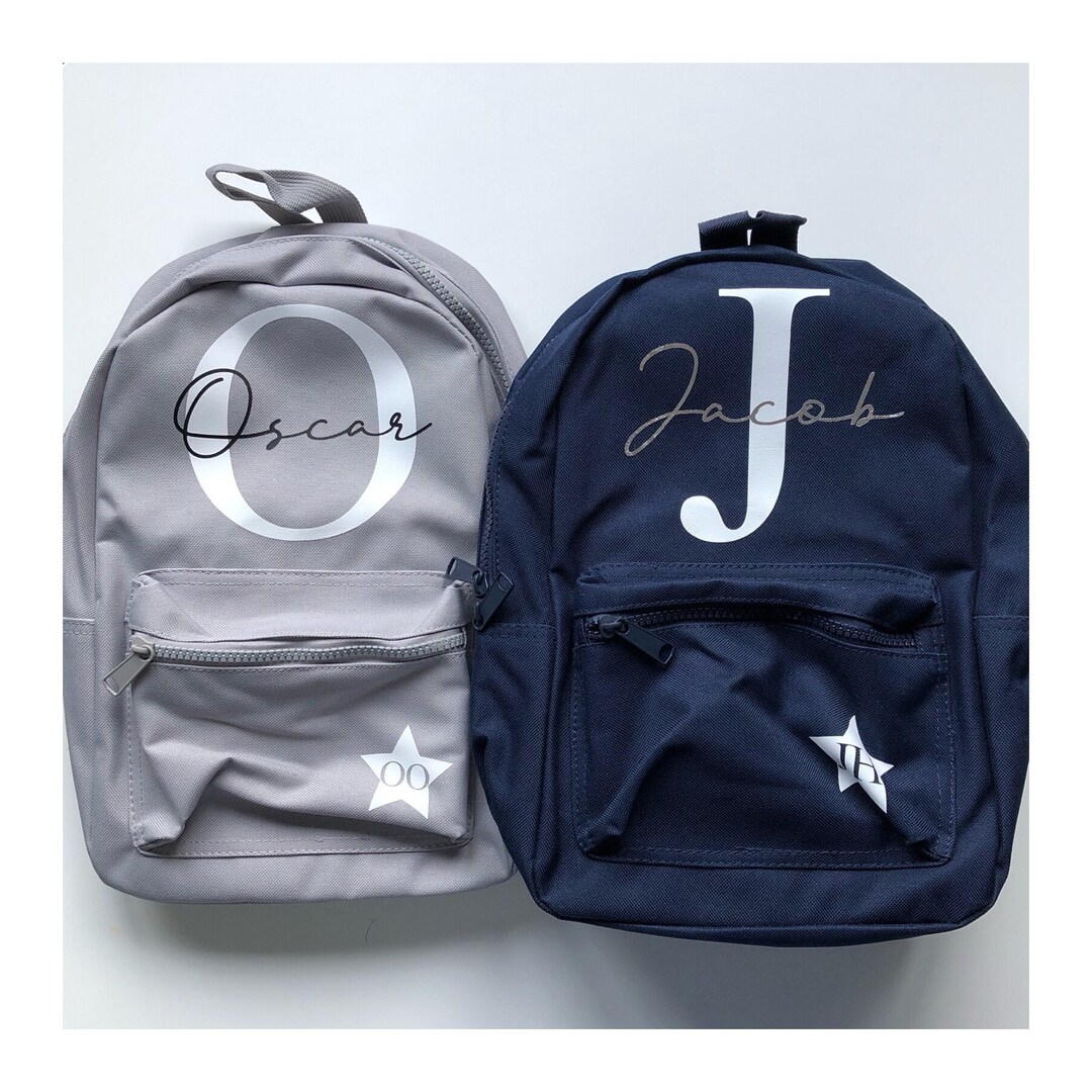 Personalised Kids Backpack With Name Initials School Bag With ...
