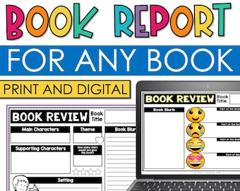 Book Report for Any Book, Book Reviewtemplates, Sumer Reading Book ...