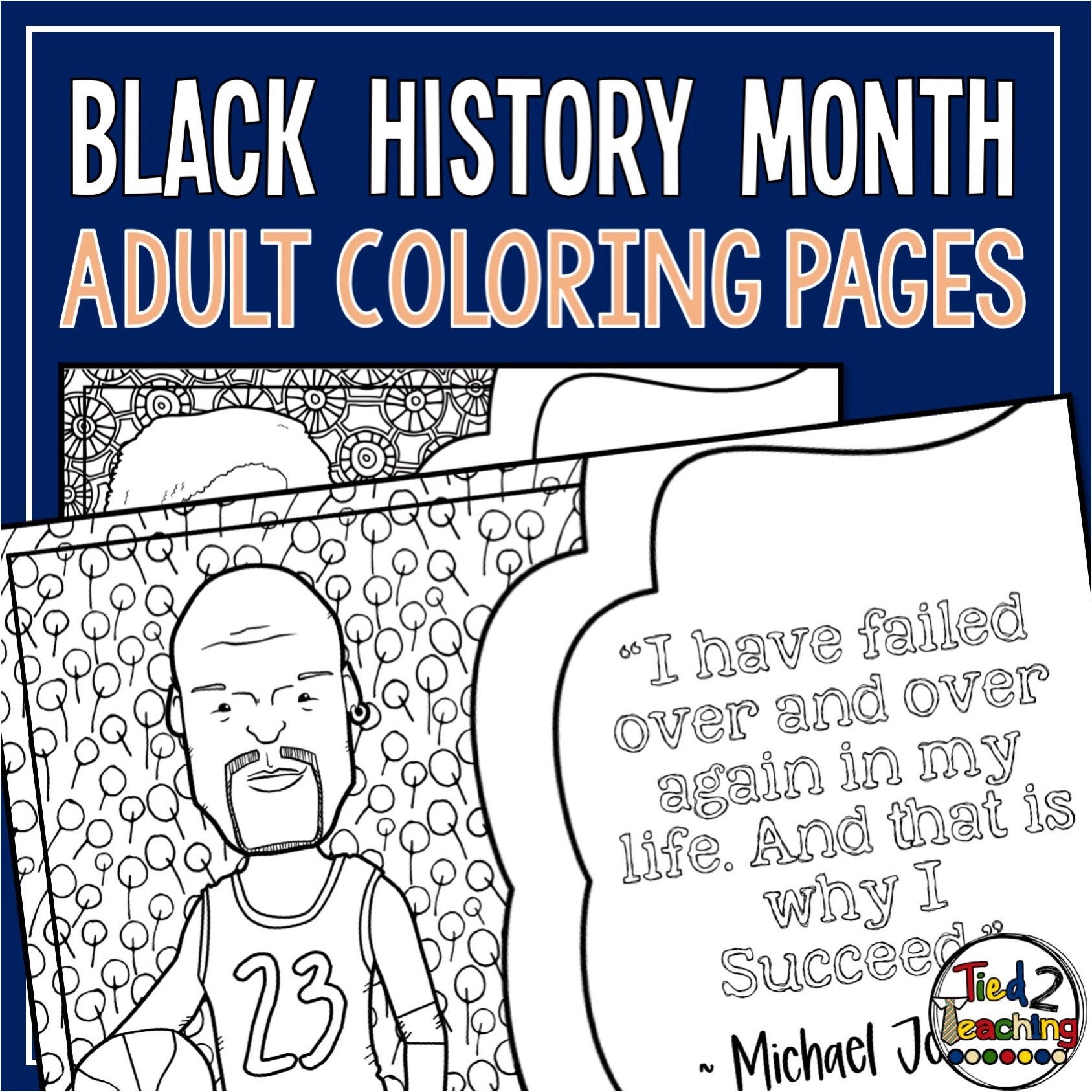 Black History Coloring Posters, Adult Coloring Pages for Black History ...