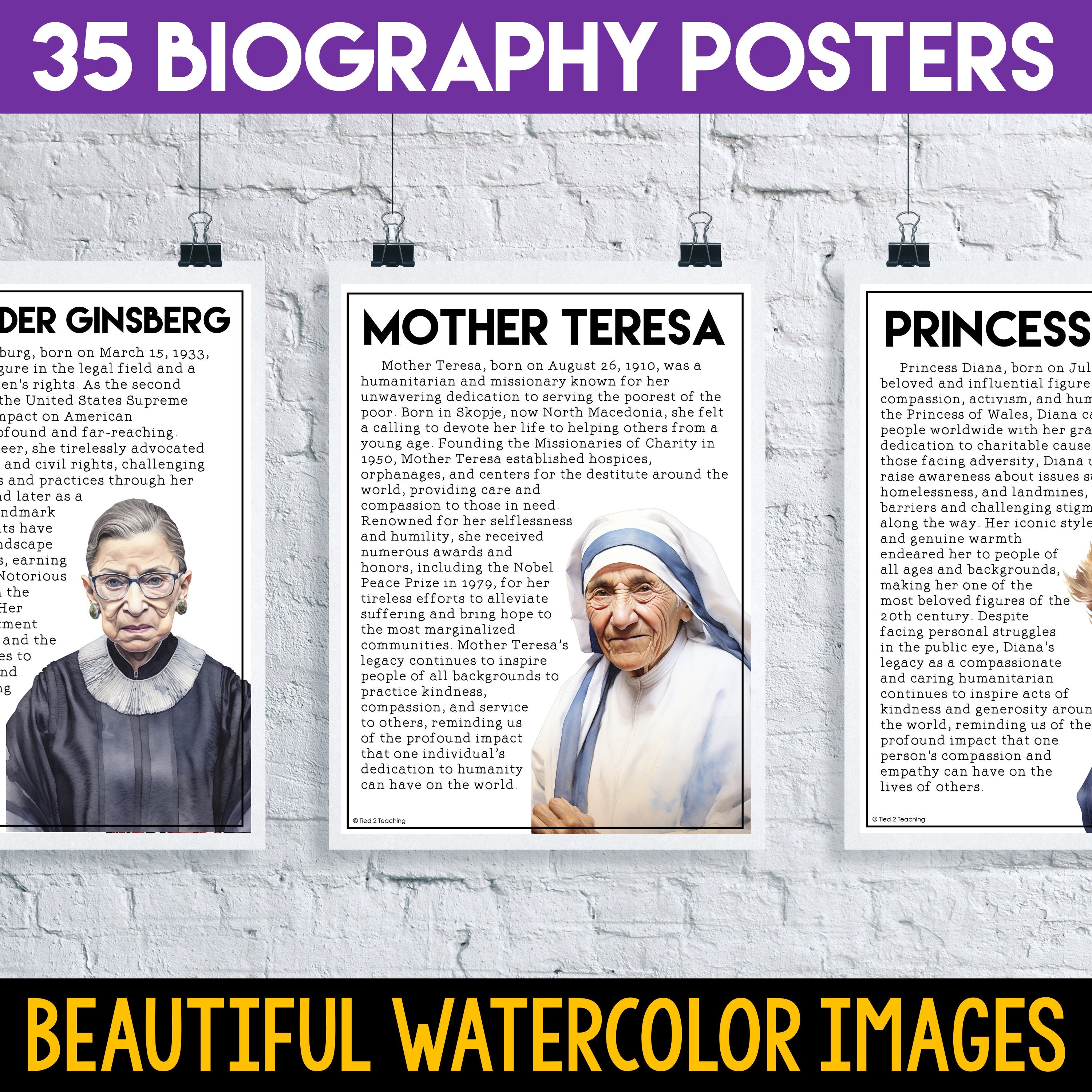 Women's History Biography Posters, Classroom Bulletin Board (digital ...