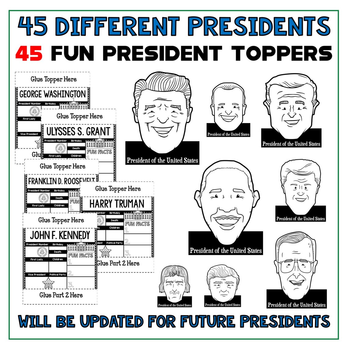 Presidents Report Pennant Banners | President's Day Activities | US ...