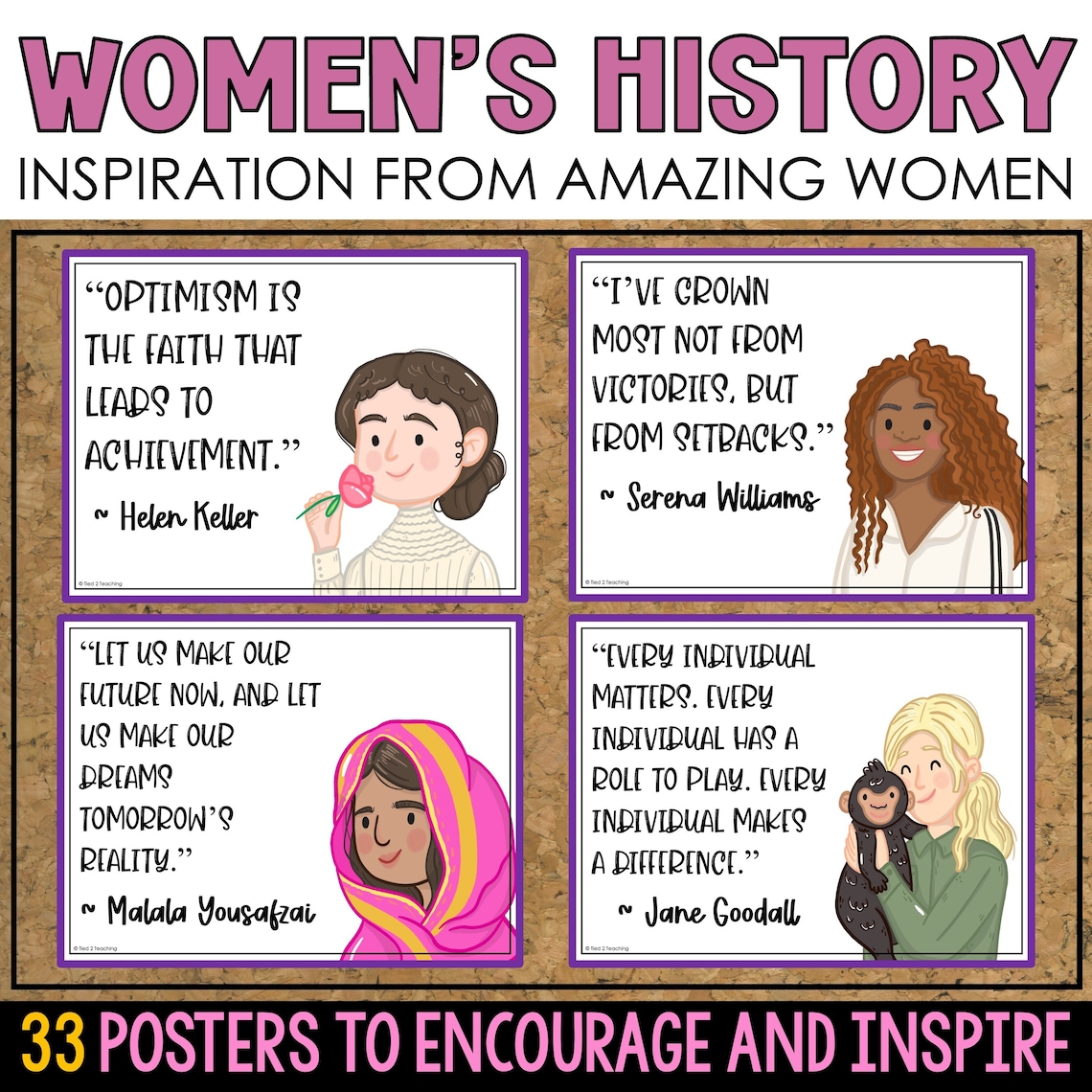 Women's History Month Posters, Inspirational Quote Printable Classroom ...