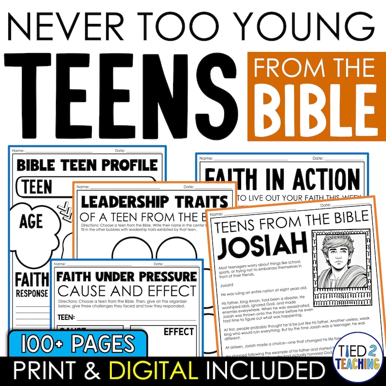 Teens From the Bible Activities | Homeschool & Sunday School (digital ...