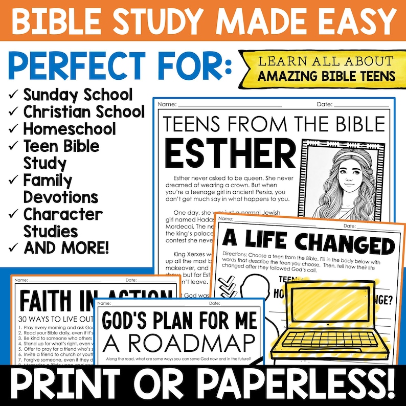 Teens From the Bible Reading Passages and Activities | Homeschool ...