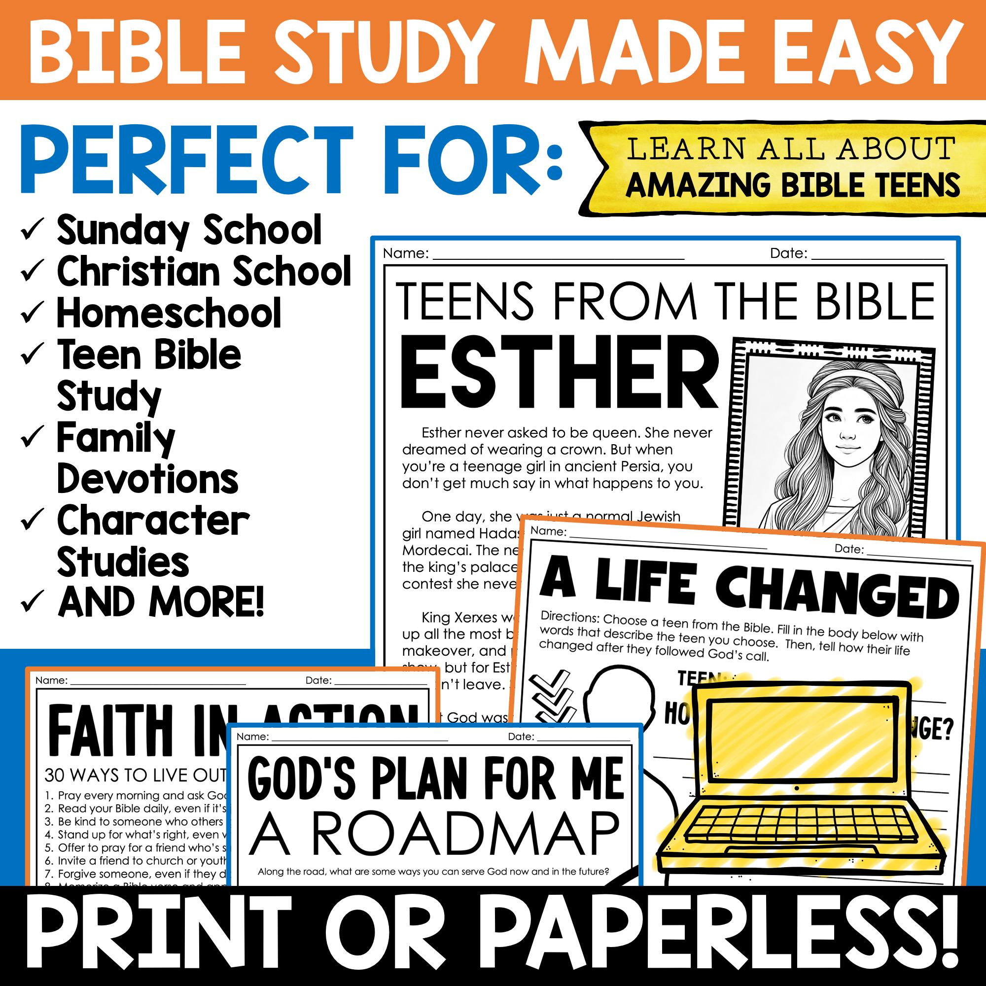 Teens From the Bible Activities | Homeschool & Sunday School (digital ...