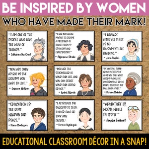 Women's History Month Posters, Inspirational Quote Printable Classroom ...