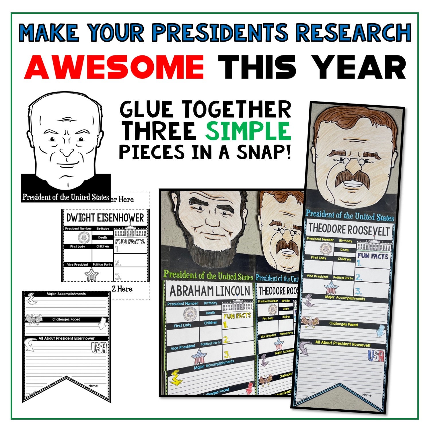 Presidents Report Pennant Banners | President's Day Activities | US ...