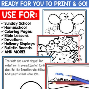 Moses & 10 Plagues of Egypt Bible Story Activity | Coloring Pages ...