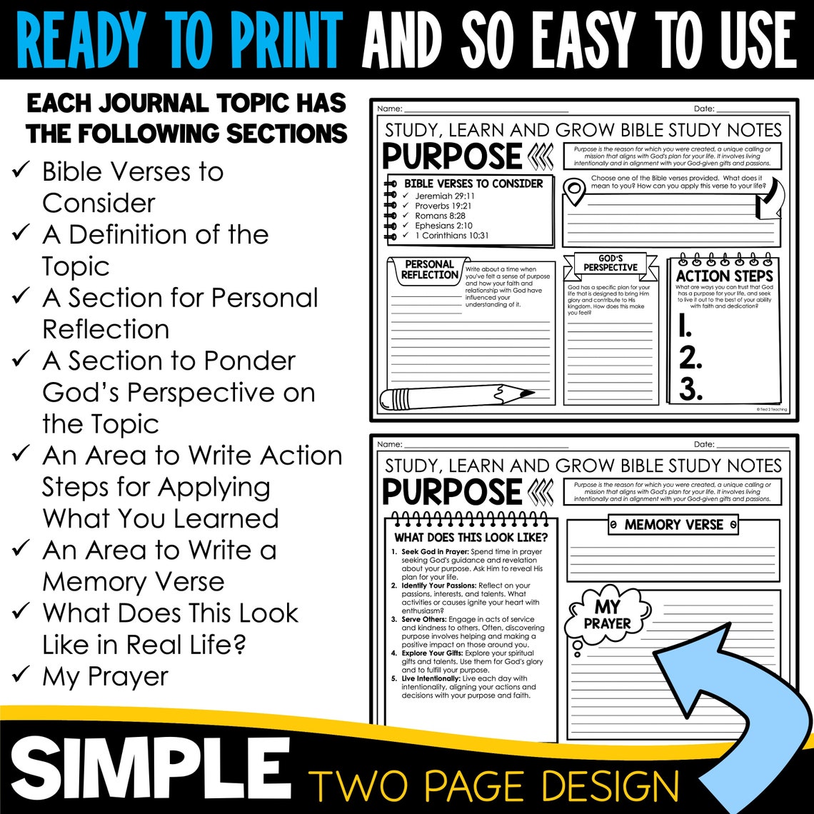 Printable Doodle Bible Journal for Teens and Kids (homeschool Activity ...