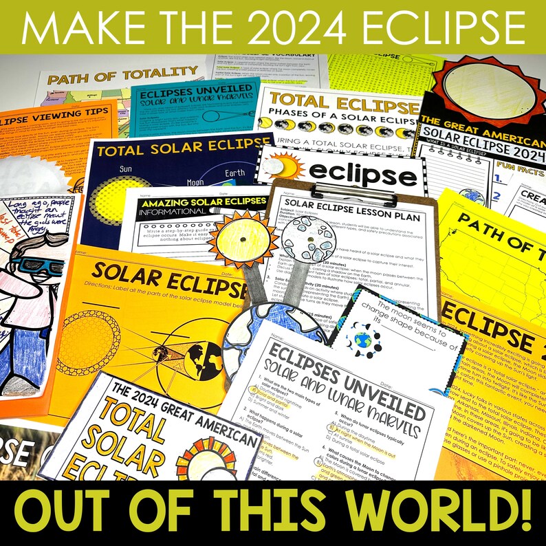 Solar Eclipse 2024 Crafts, Worksheets, Activities, Reading Passages and ...