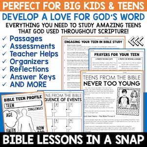 Teens From the Bible Activities | Homeschool & Sunday School (digital ...
