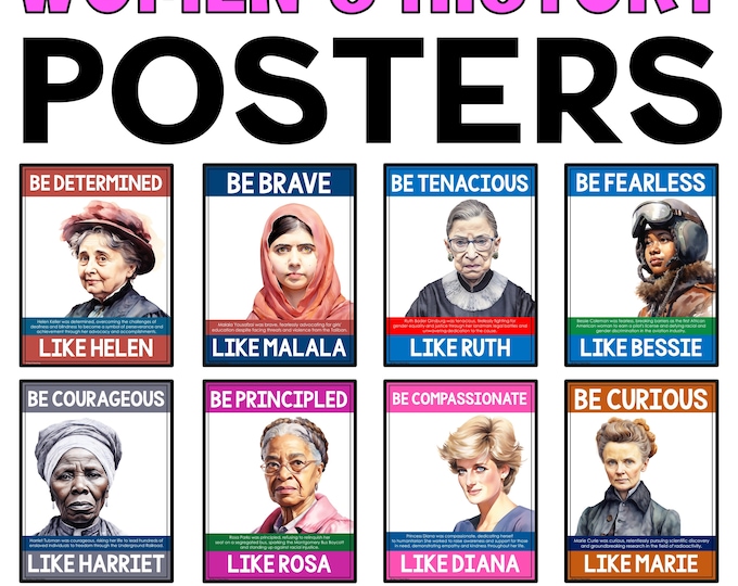 Women's History Month Poster Set | Women in History March Bulletin ...