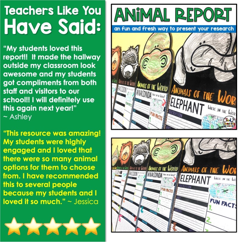 Animal Report Research Project Worksheet, Homeschool Animal Science ...
