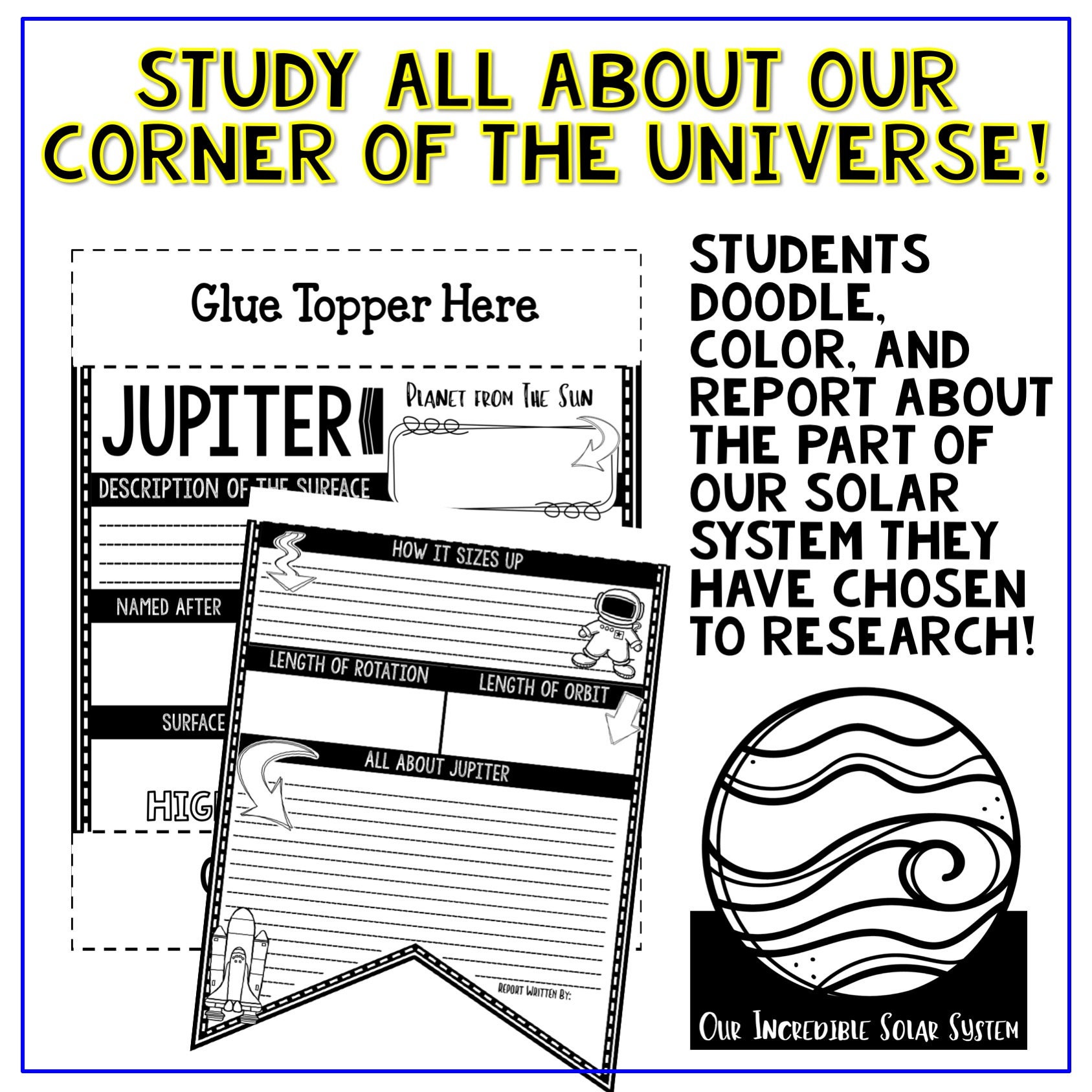Solar System Planets Craft Activities Research Project Pennants Space ...