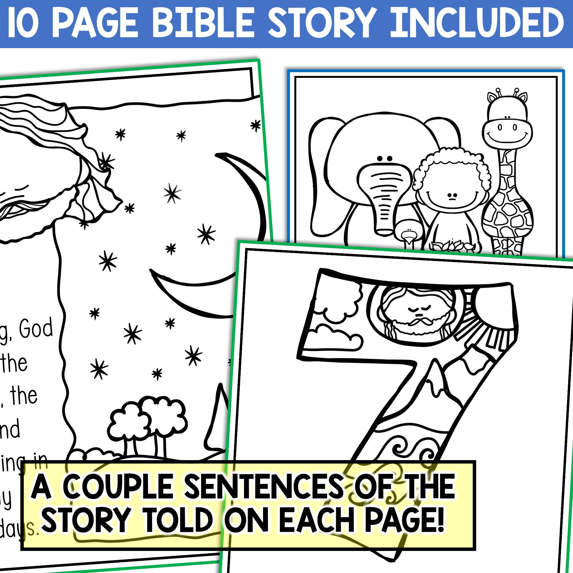 7 Days of Creation Bible Story Activity | Coloring Pages | Homeschool ...