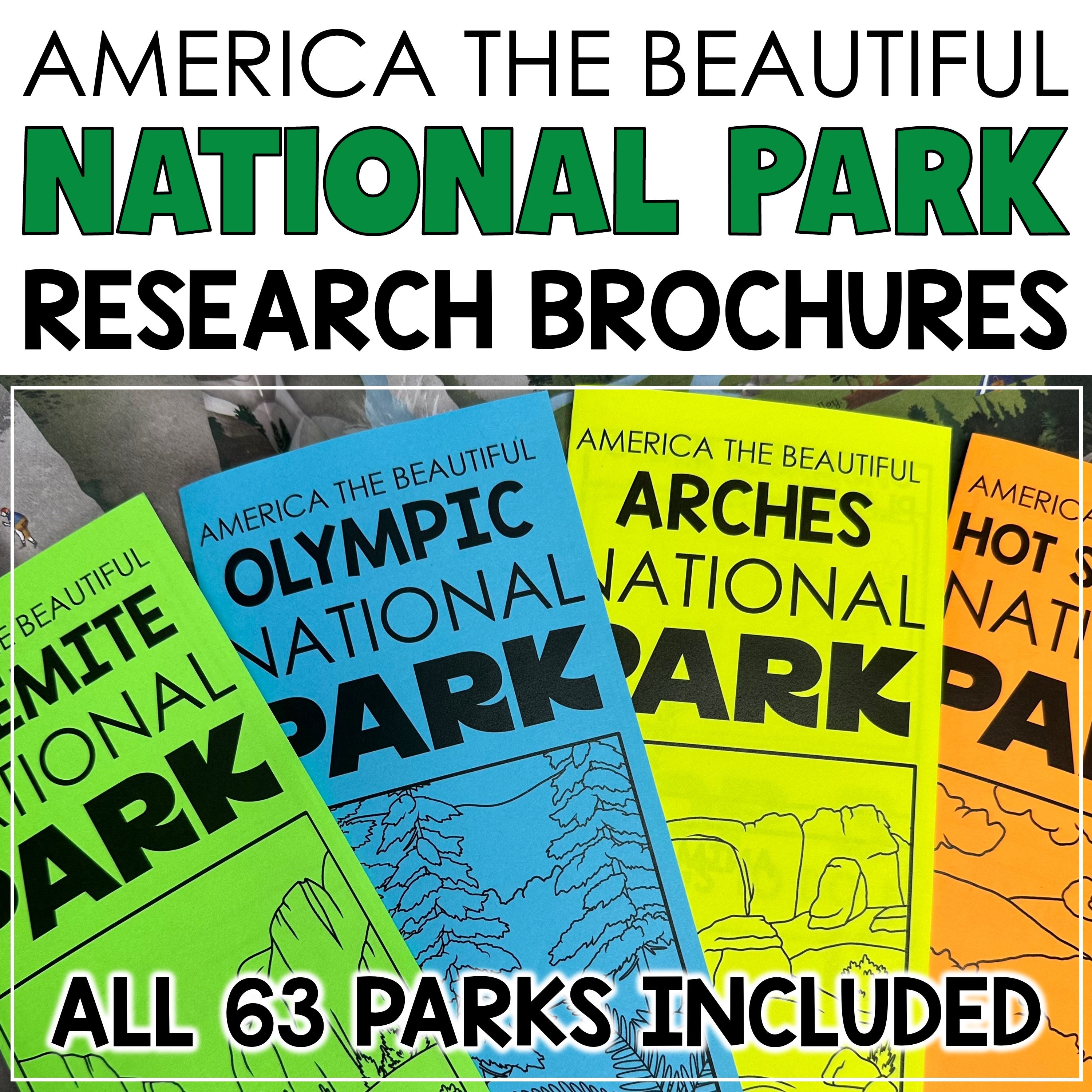 National Park Research Brochure Project, Geography Worksheets (digital ...