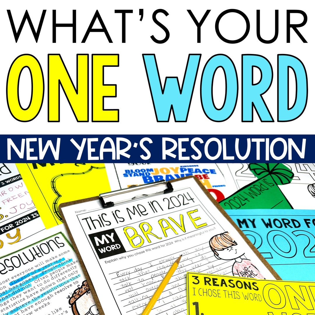 New Years 2024 One Word Resolutions and New Years Activities and Goal ...