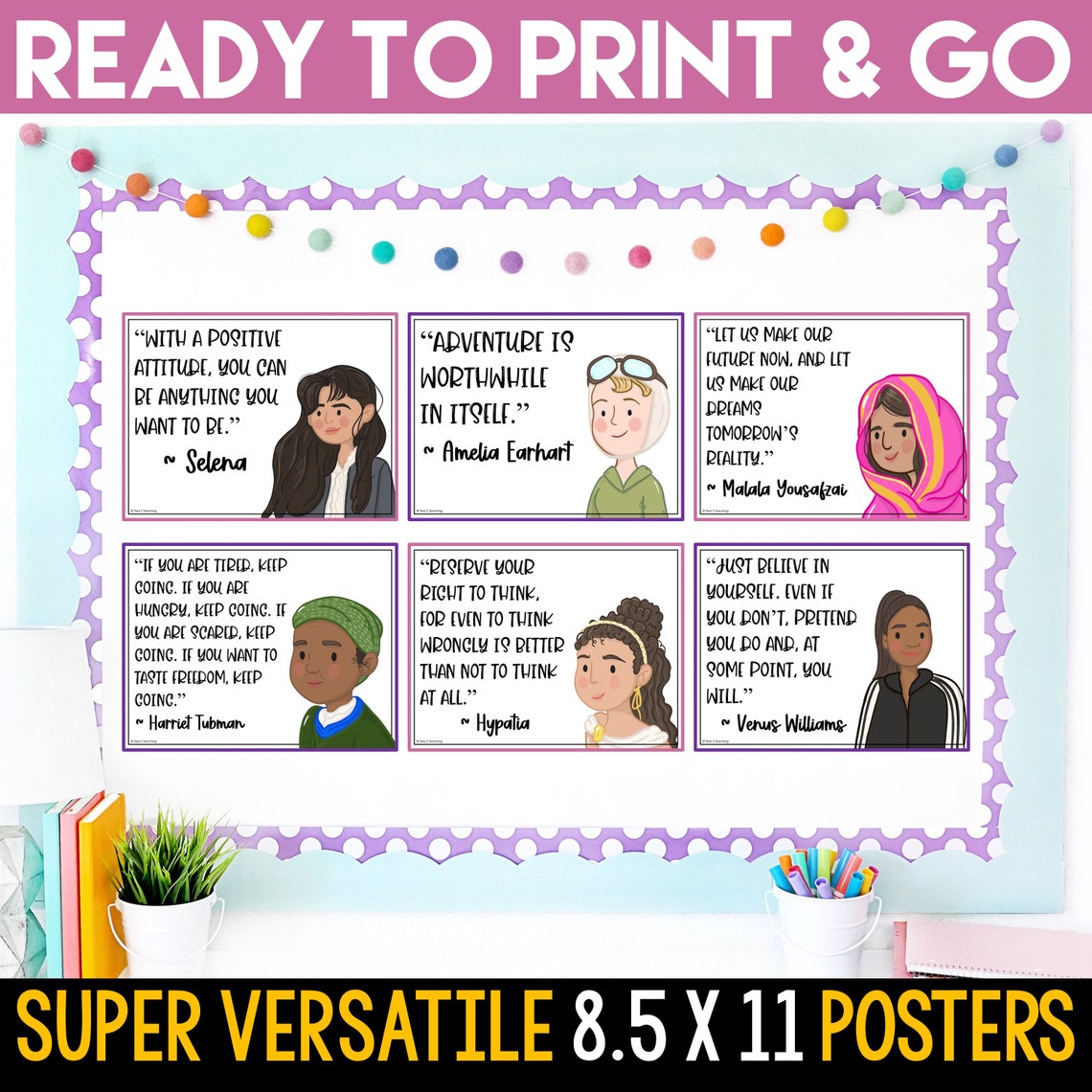 Women's History Month Posters, Inspirational Quote Printable Classroom ...