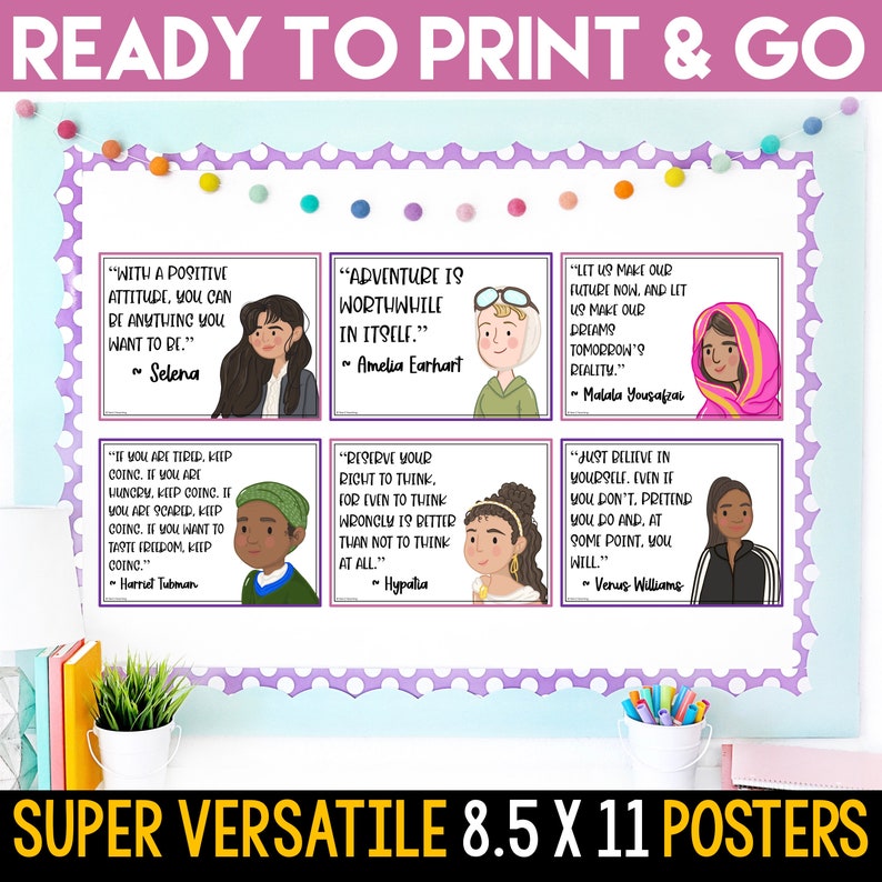 Women's History Month Posters, Inspirational Quote Printable Classroom ...