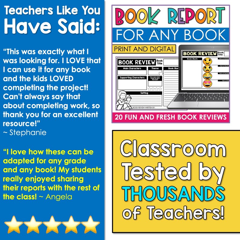 Book Report for Any Book, Book Reviewtemplates, Sumer Reading Book ...