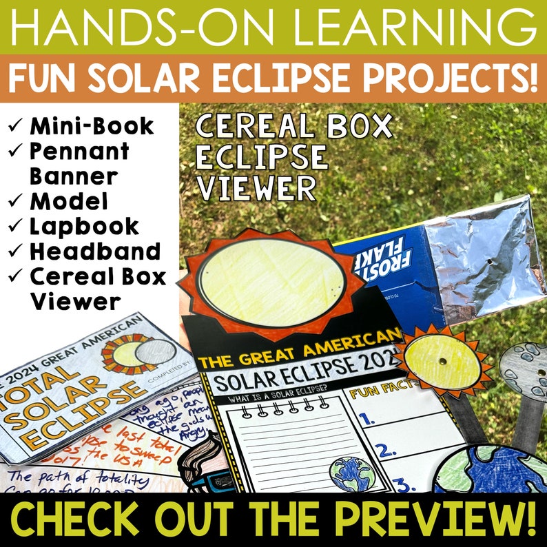 Solar Eclipse 2024 Crafts, Worksheets, Activities, Reading Passages and ...