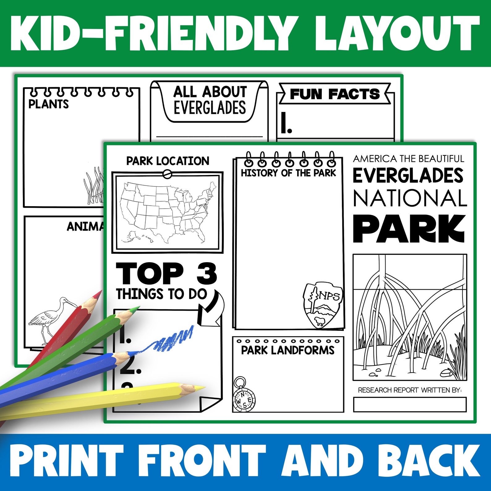 National Parks Research Activity, Jr. Ranger Printable National Parks ...