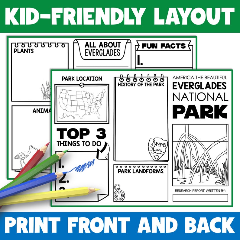 National Park Research Brochure Project, Geography Worksheets (digital ...