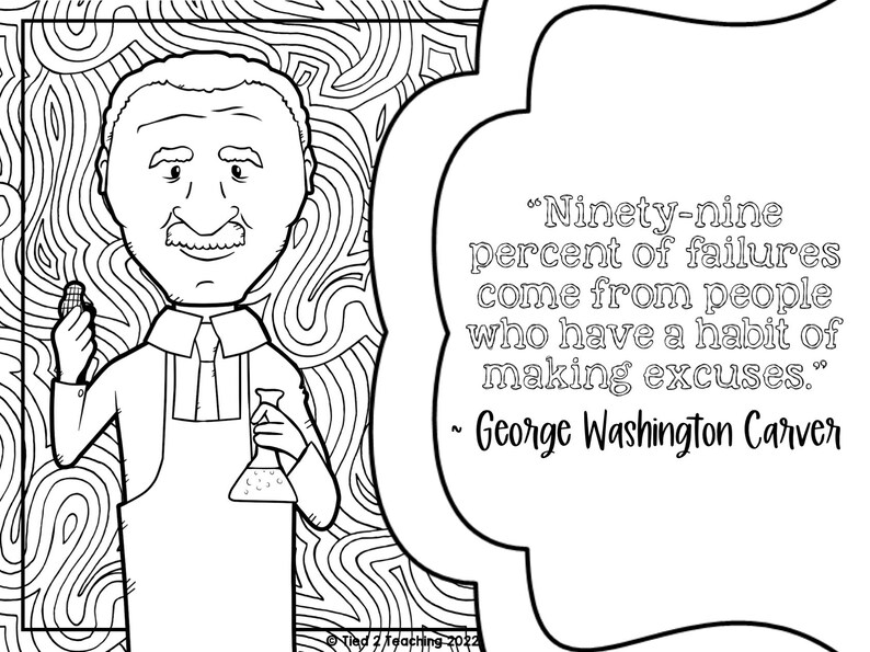 Black History Month Coloring Posters, Figures & Quotes (digital ...