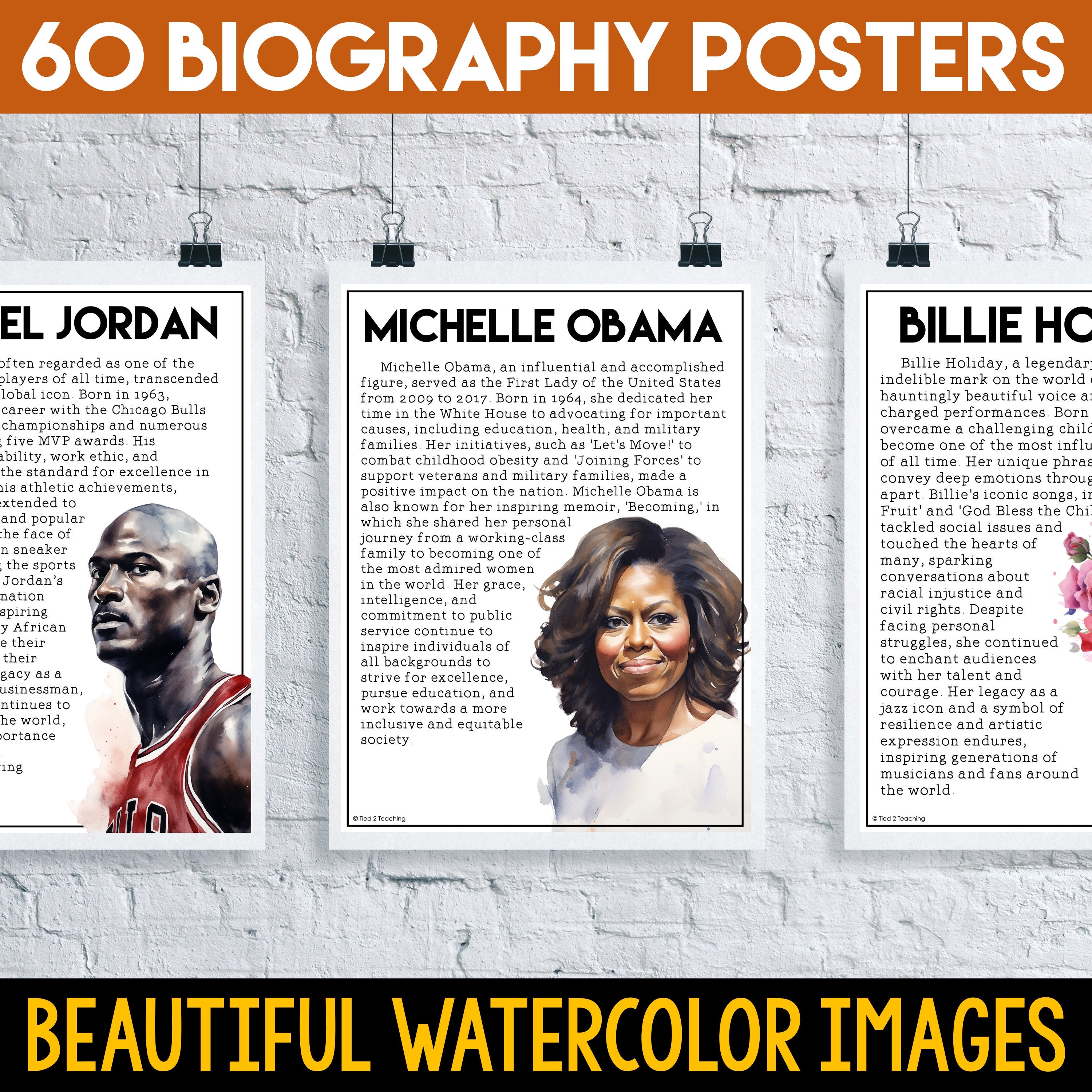 Black History Biography Posters, Printable Classroom Posters, Black ...