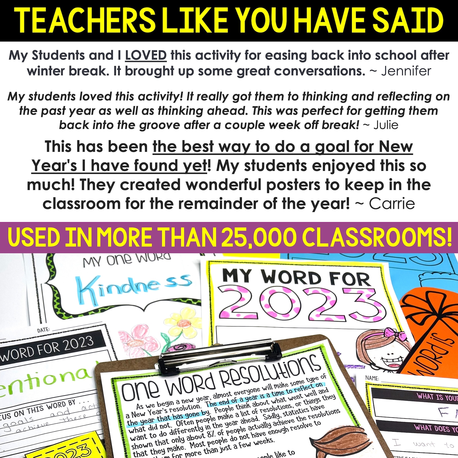 New Years 2024 One Word Resolutions and New Years Activities and Goal ...