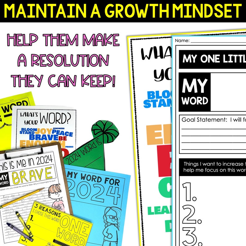 New Years 2024 One Word Resolutions and New Years Activities and Goal ...