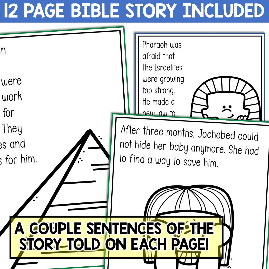Birth of Moses Coloring Pages | Bible Story Activity (digital Download ...