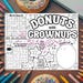 Donuts With Grownups Coloring Page Placemat, Activity Sheet, Parent's ...
