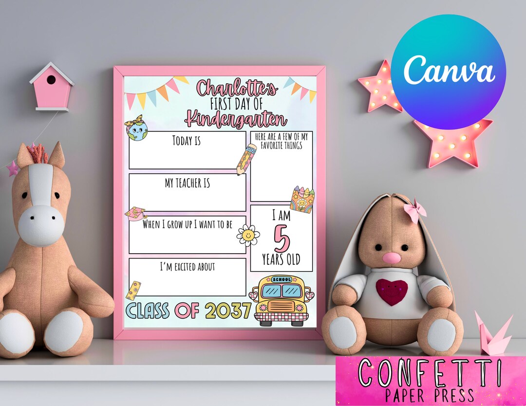 EDITABLE Groovy First Day of School Sign, Back to School Sign DIGITAL ...