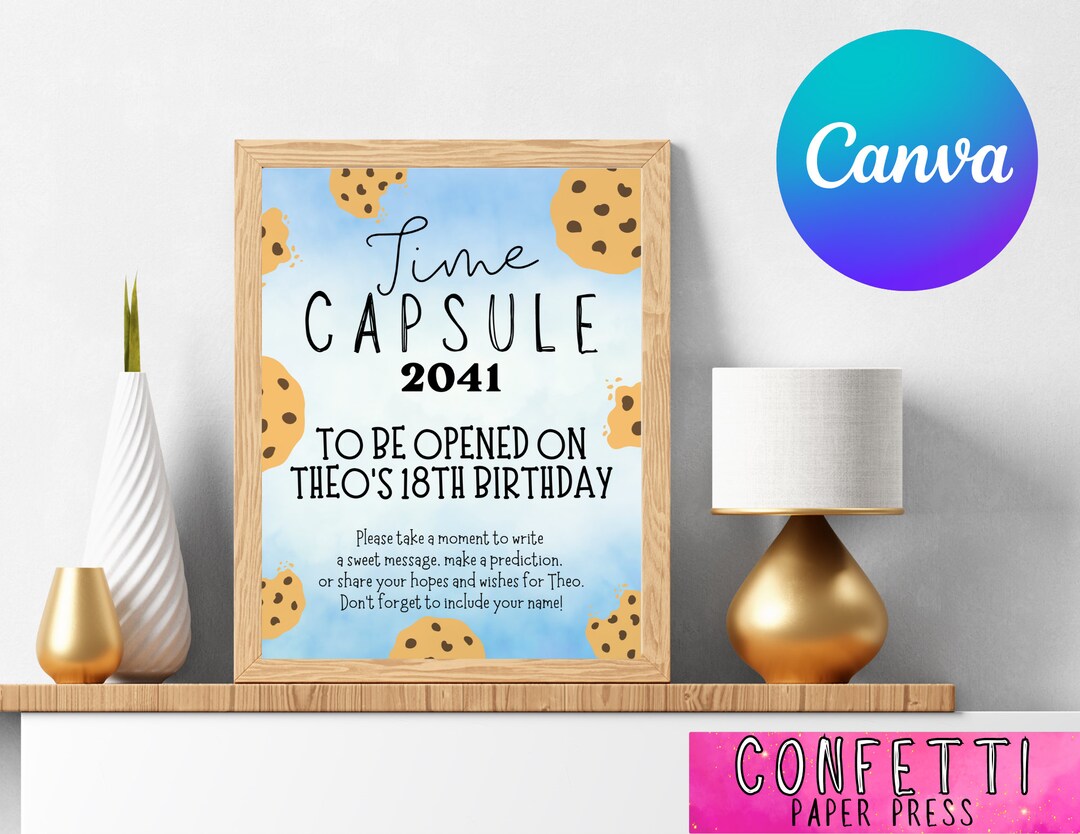EDITABLE Milk & Cookies, First Birthday Time Capsule, First Birthday ...