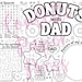 Donuts With Dad Coloring Page Placemat, Activity Sheet, DIGITAL ...