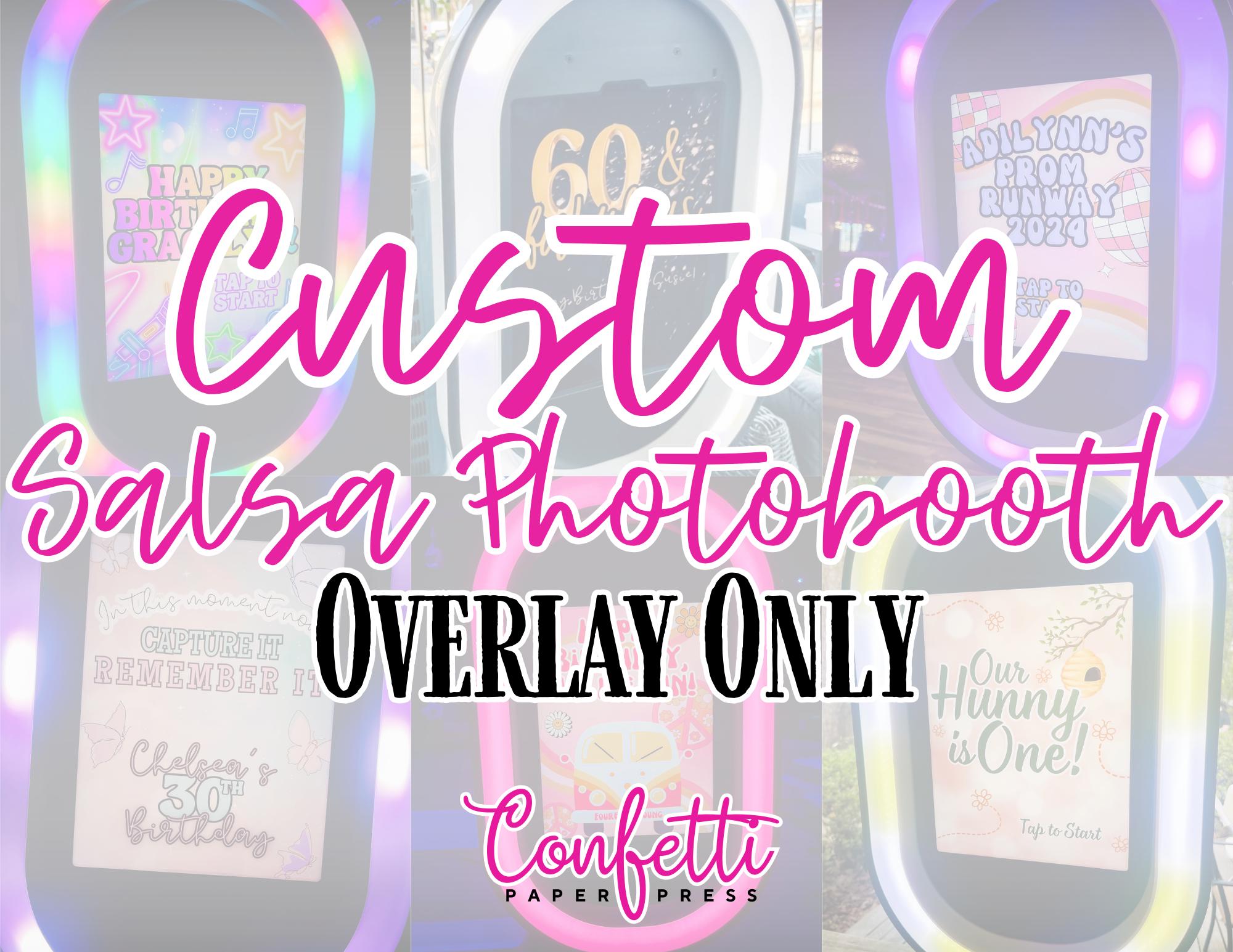 CUSTOM Photo Booth Overlay, Salsa Photo Booth Template, Photo Overlay ...