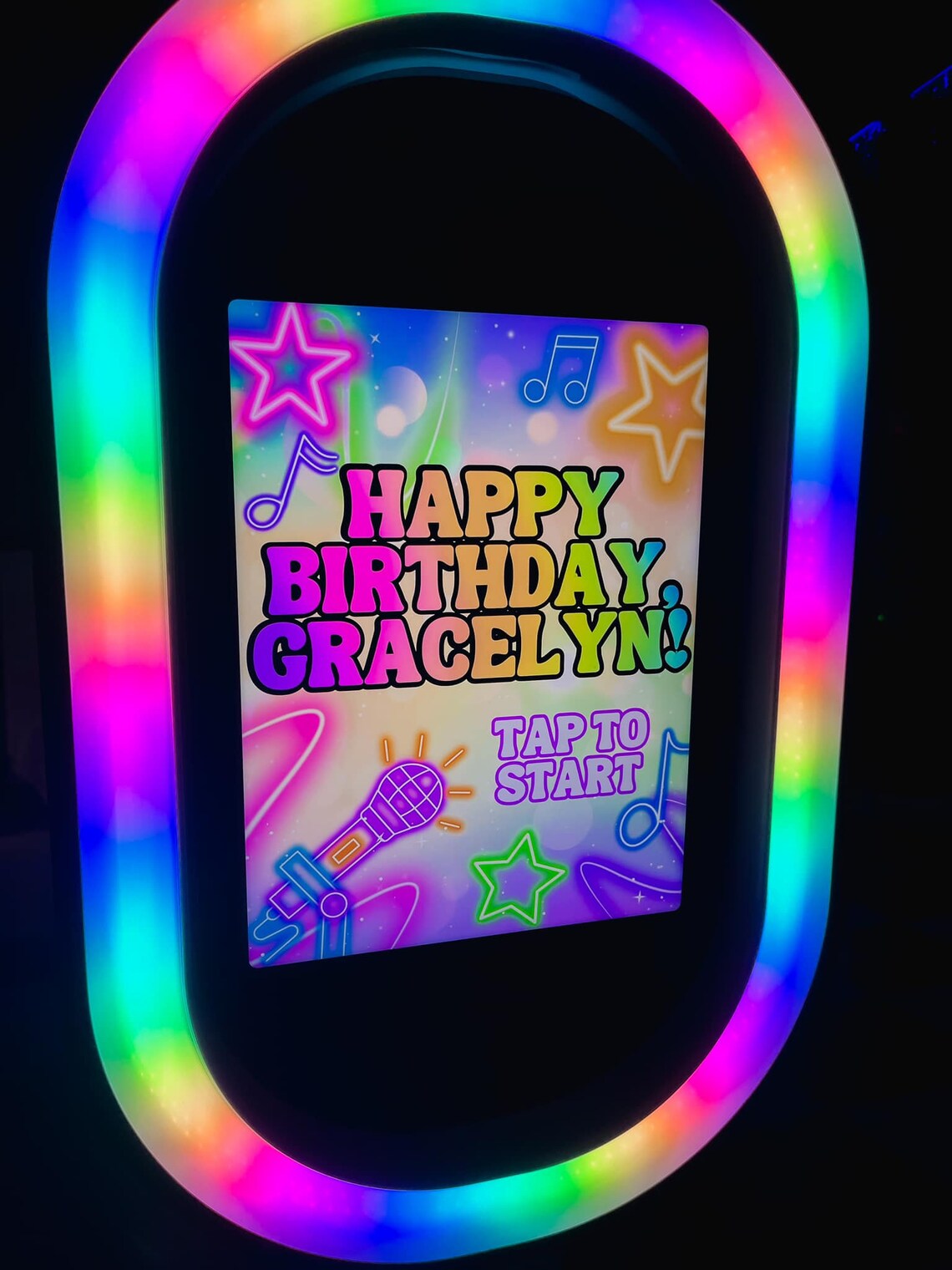 Karaoke Neon Photo Booth Template, Salsa Photo Booth Template, Overlay ...